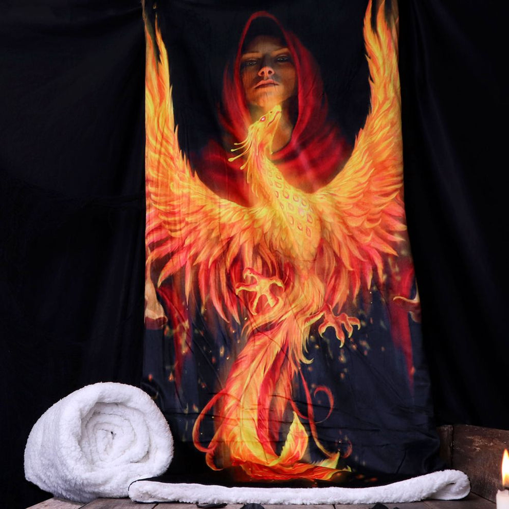 Phoenix Rising Throw by Anne Stokes 160cm – Realm of the Witch